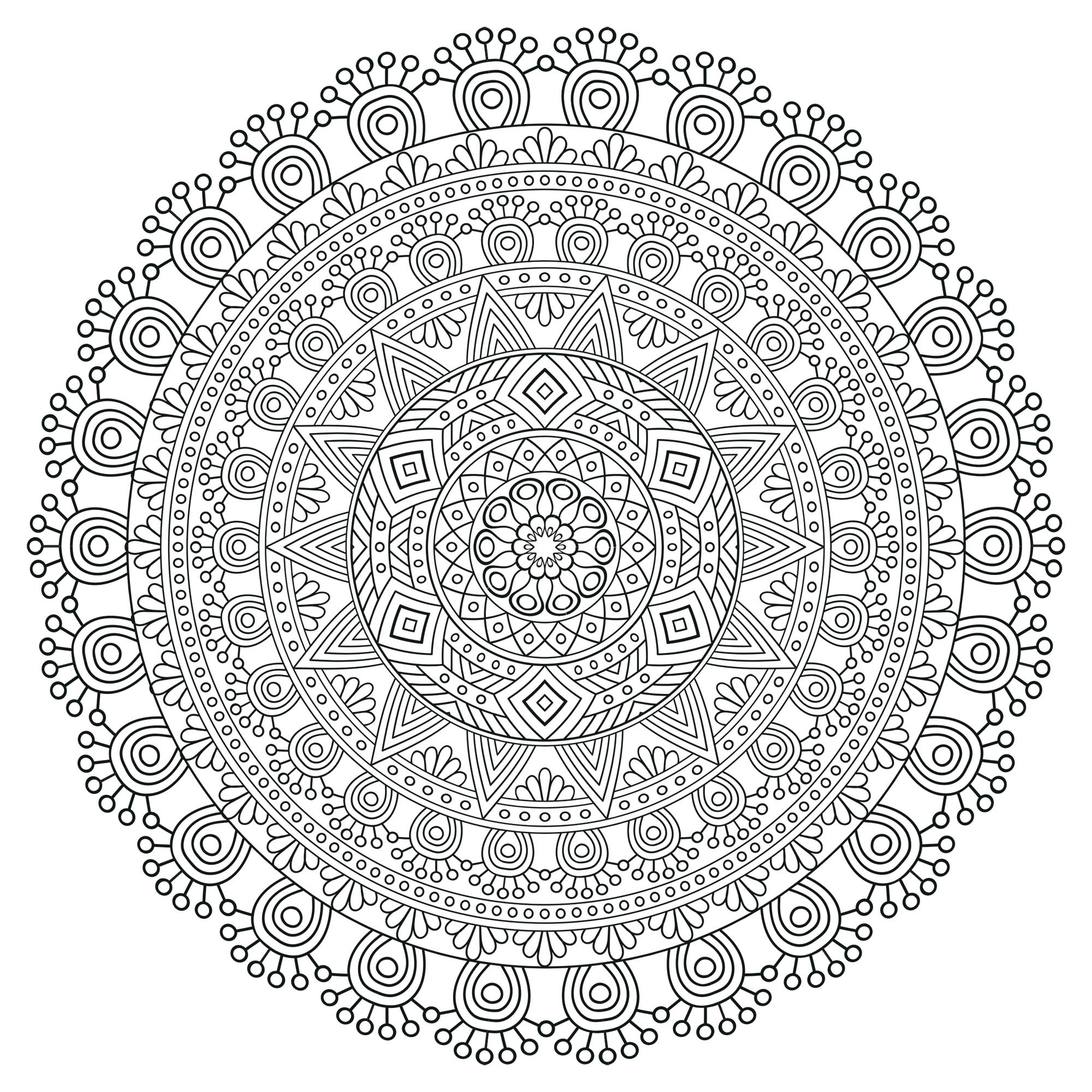 Mandala harmonieux - Mandalas avec Motifs géométriques