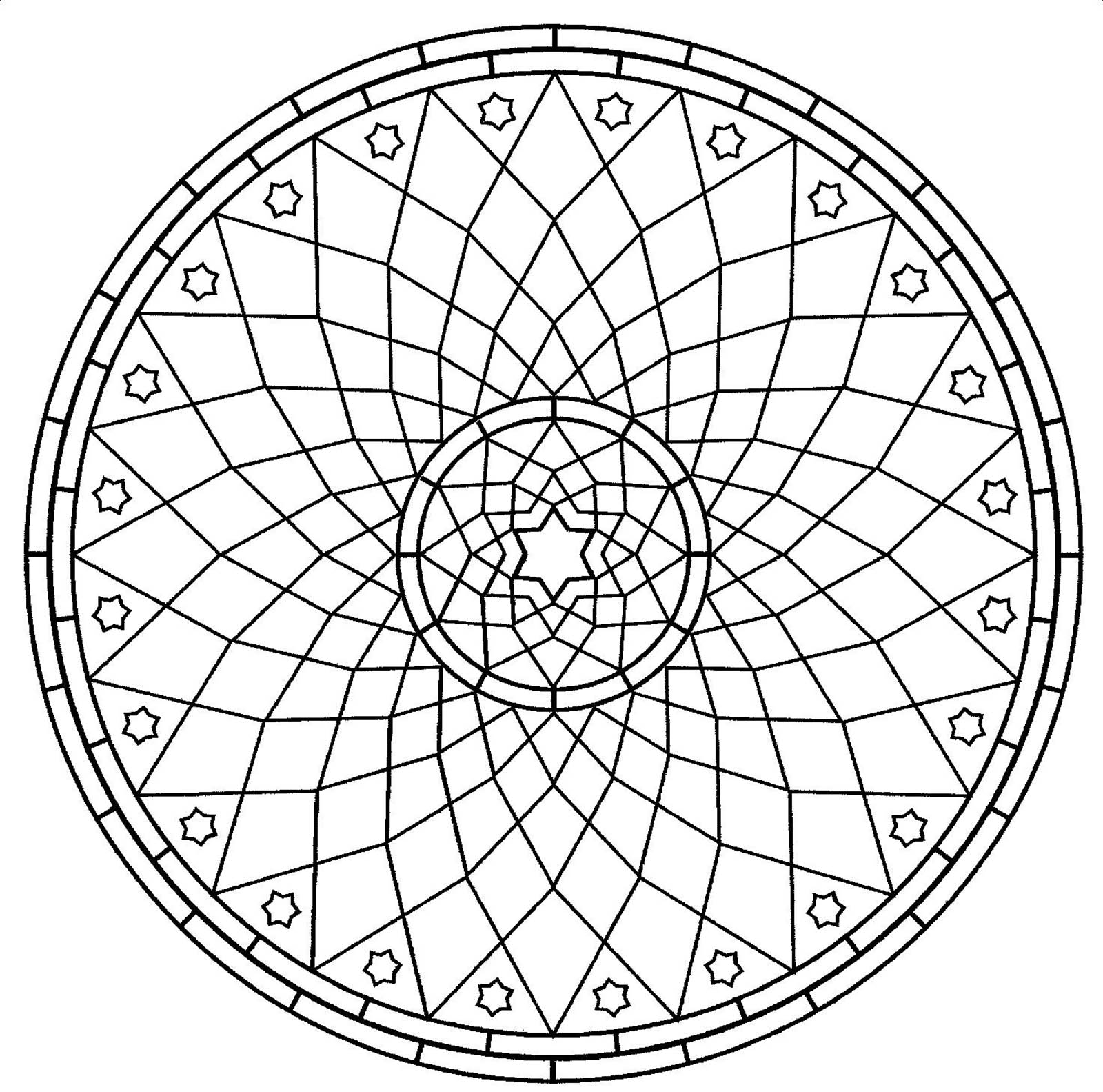 Mandala a colorier gratuit rosace - Mandalas de difficulté normale