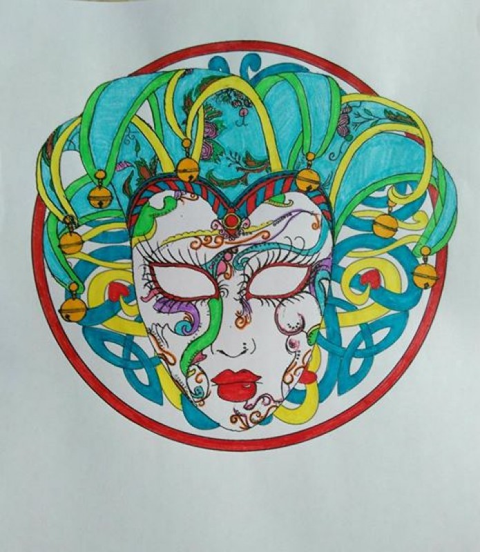 Venice Carnival mask in a Mandala - Mandalas with Characters - 100% ...